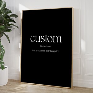 Custom Definition Print, Personalised Dictionary Wall Art, Typography ...