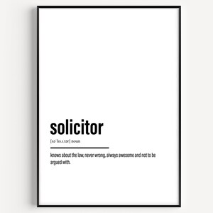 Solicitor Definition Print - Etsy