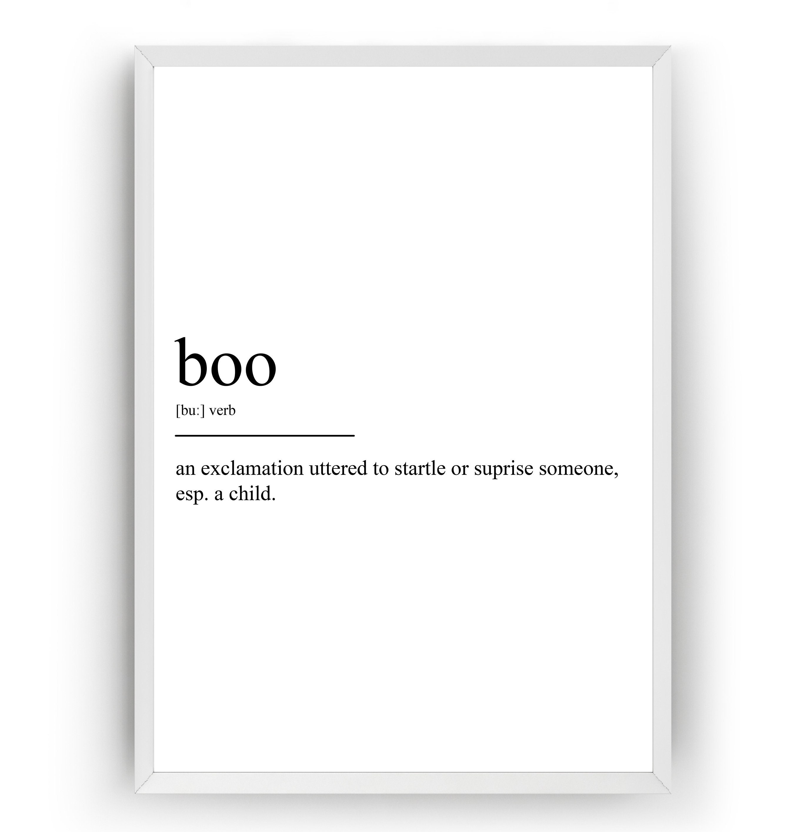 Boo Definition Print - Etsy