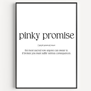 Pinky Promise Definition Print - Etsy UK