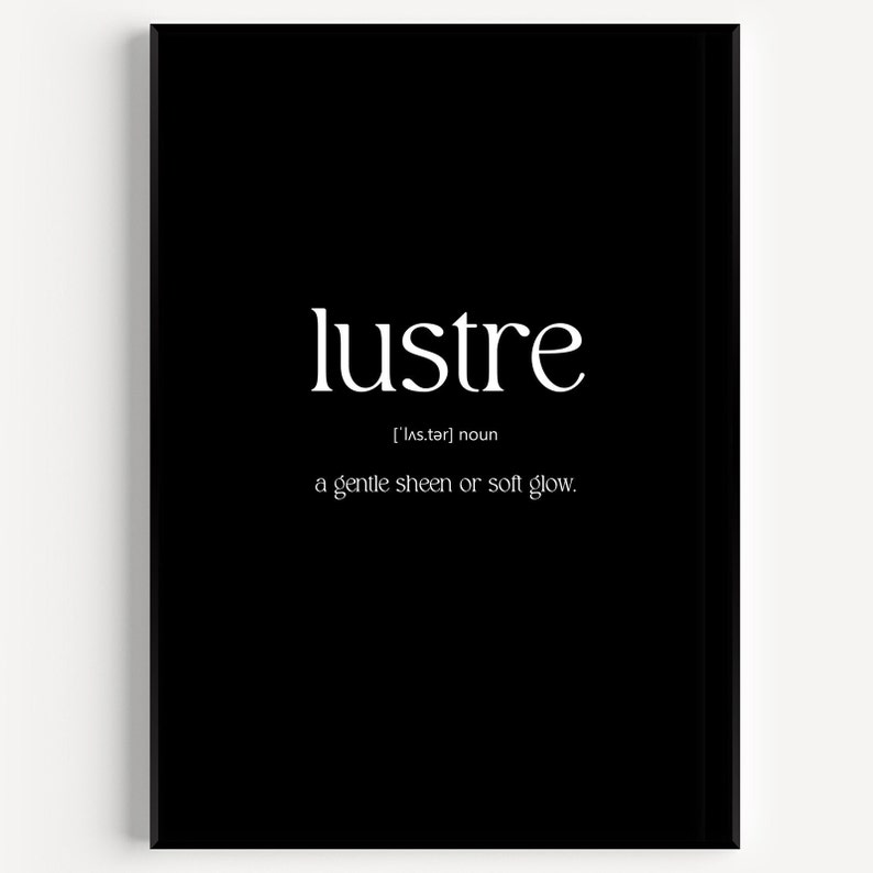 Lustre Definition Print - Etsy UK