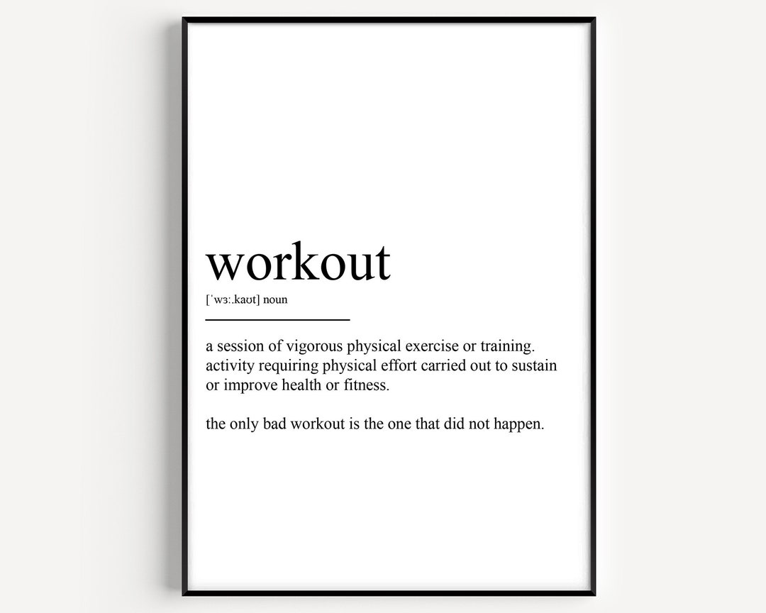 Workout Definition Print - Etsy