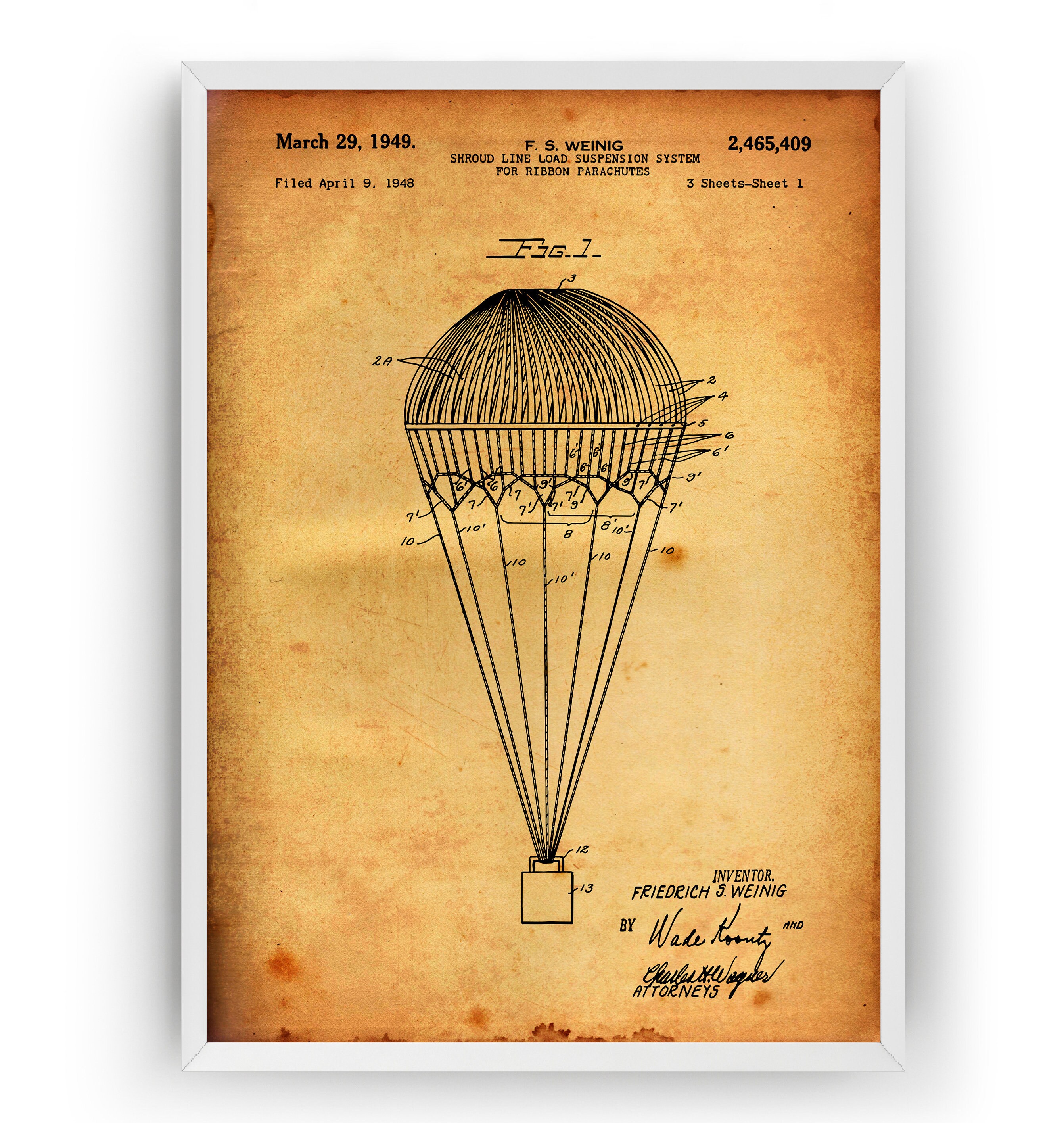 Shroud Line Load Suspension System for Ribbon Parachutes 1949 - Etsy
