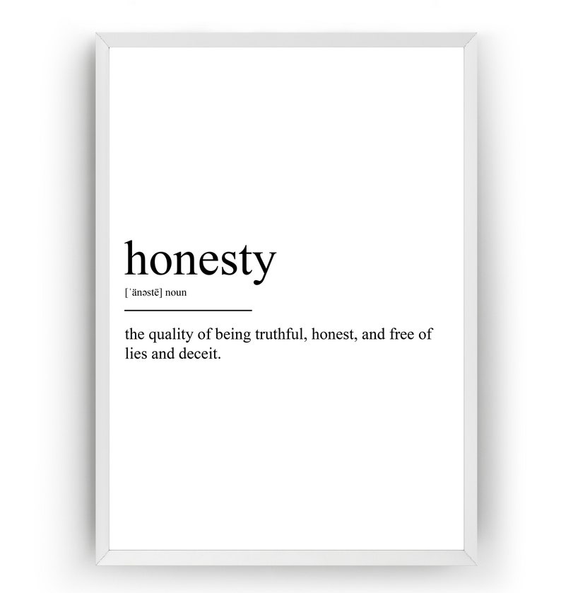 Honesty Definition Print | Etsy