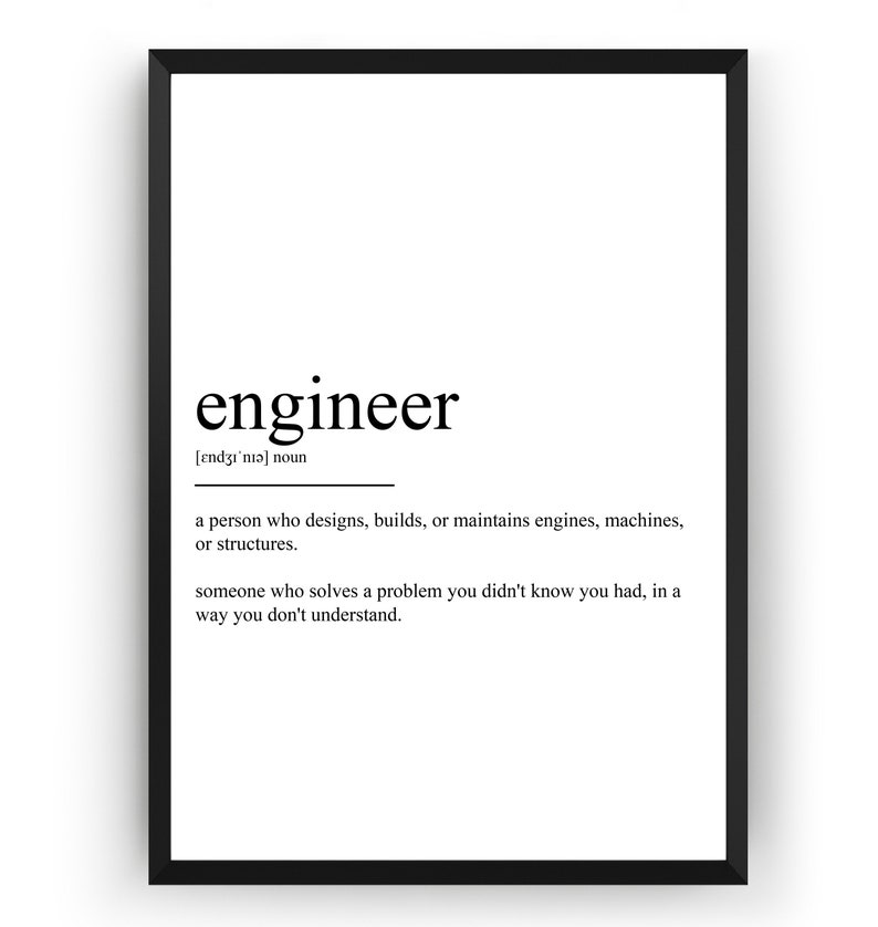 Engineer Definition Print - Etsy