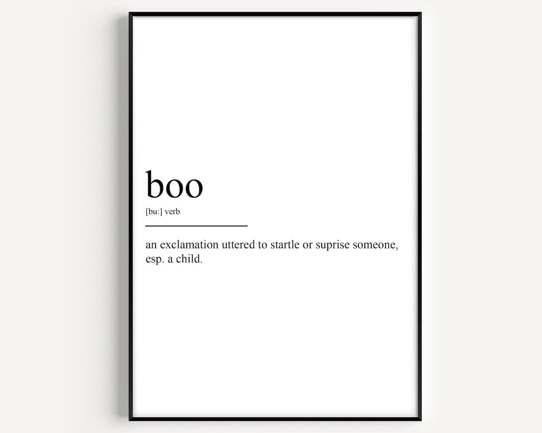 Boo Definition Print - Etsy