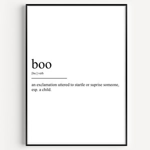 Boo Definition Print - Etsy