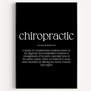 Chiropractic Definition Print - Etsy