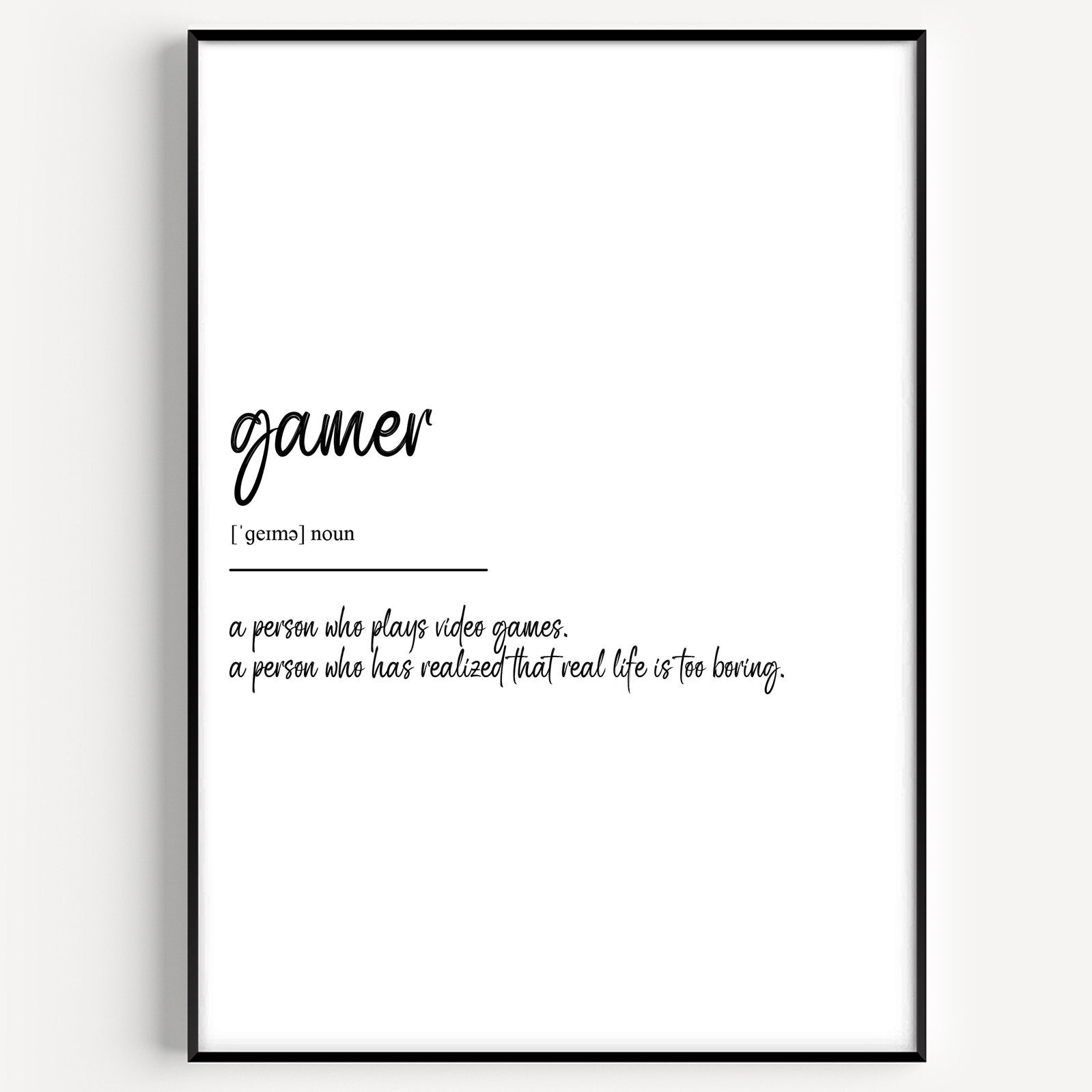 Gamer Definition Print - Etsy