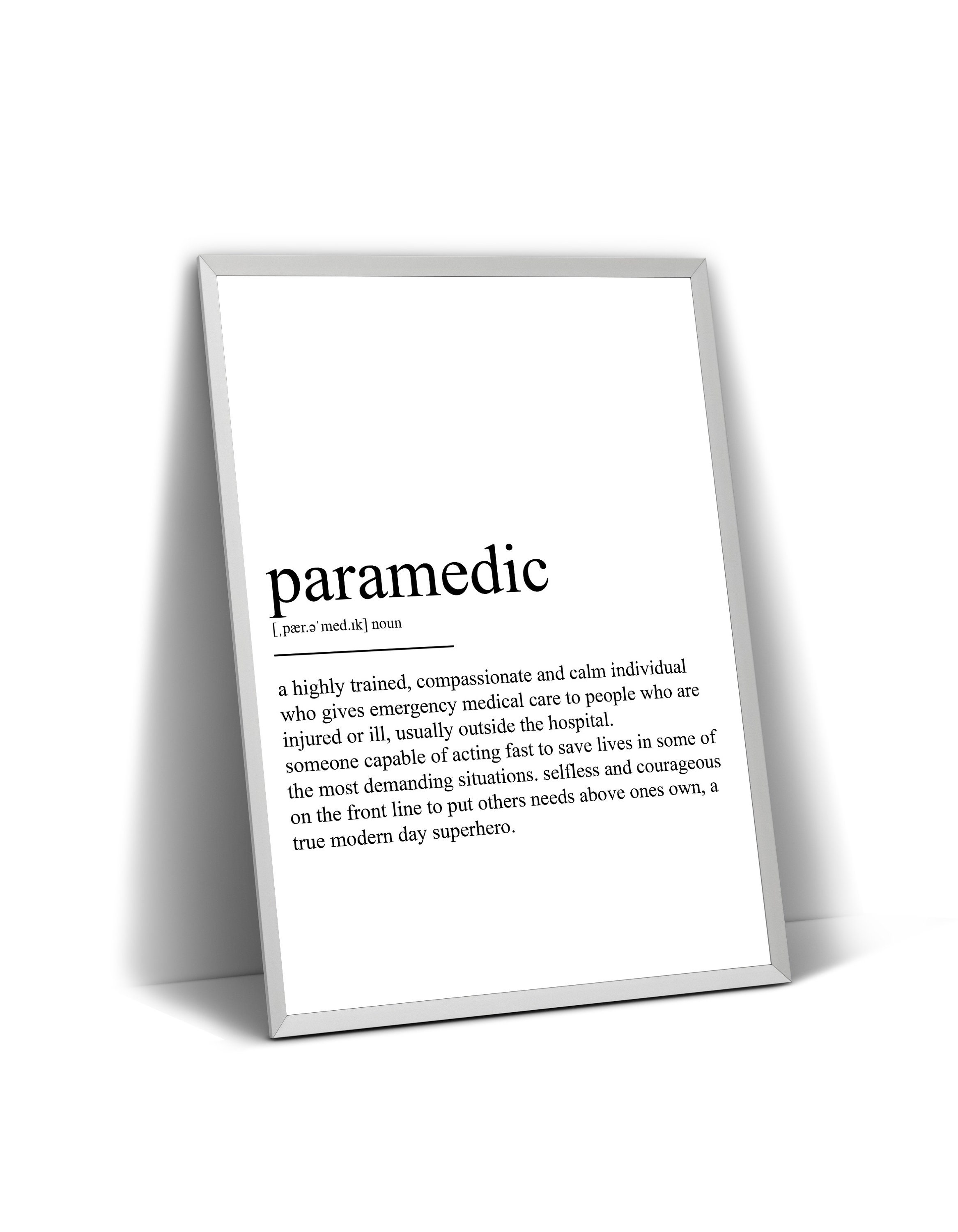 Paramedic Definition Print - Etsy