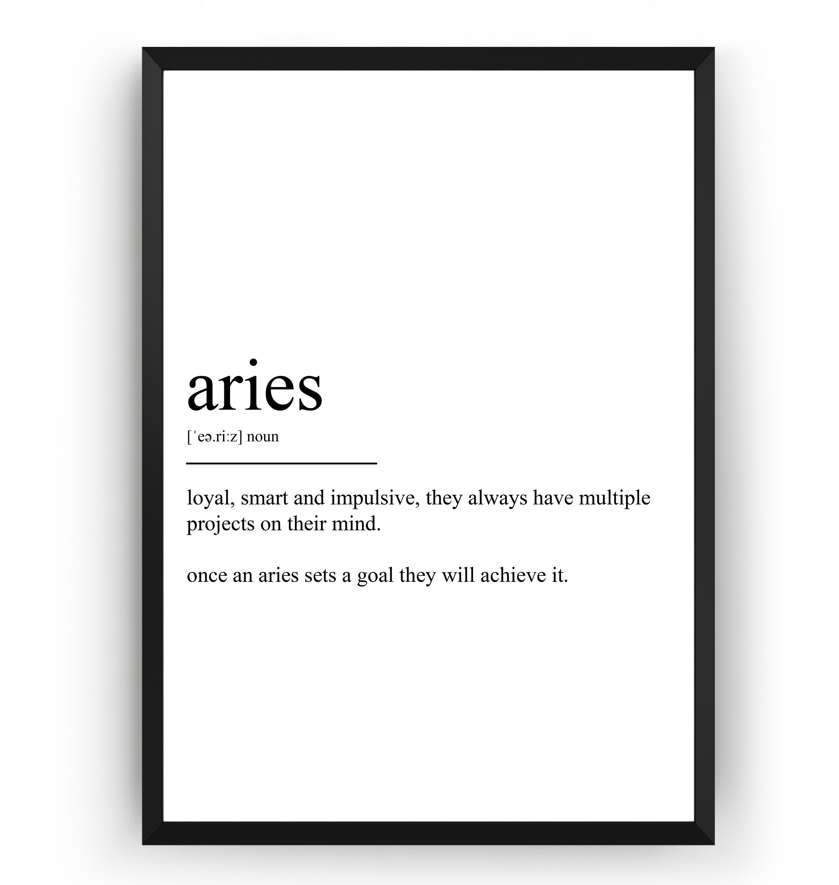 Aries Definition Print - Etsy