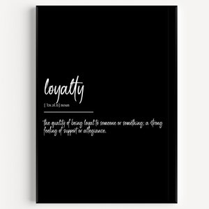Loyalty Definition Print - Etsy UK