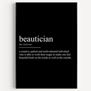 Beautician Definition Print - Etsy