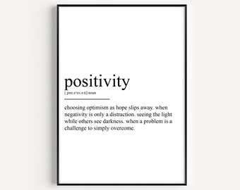 Positivity Definition Printable Wall Art Positive Meaning Poster ...