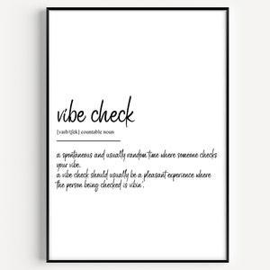Vibe Check Definition Print - Etsy