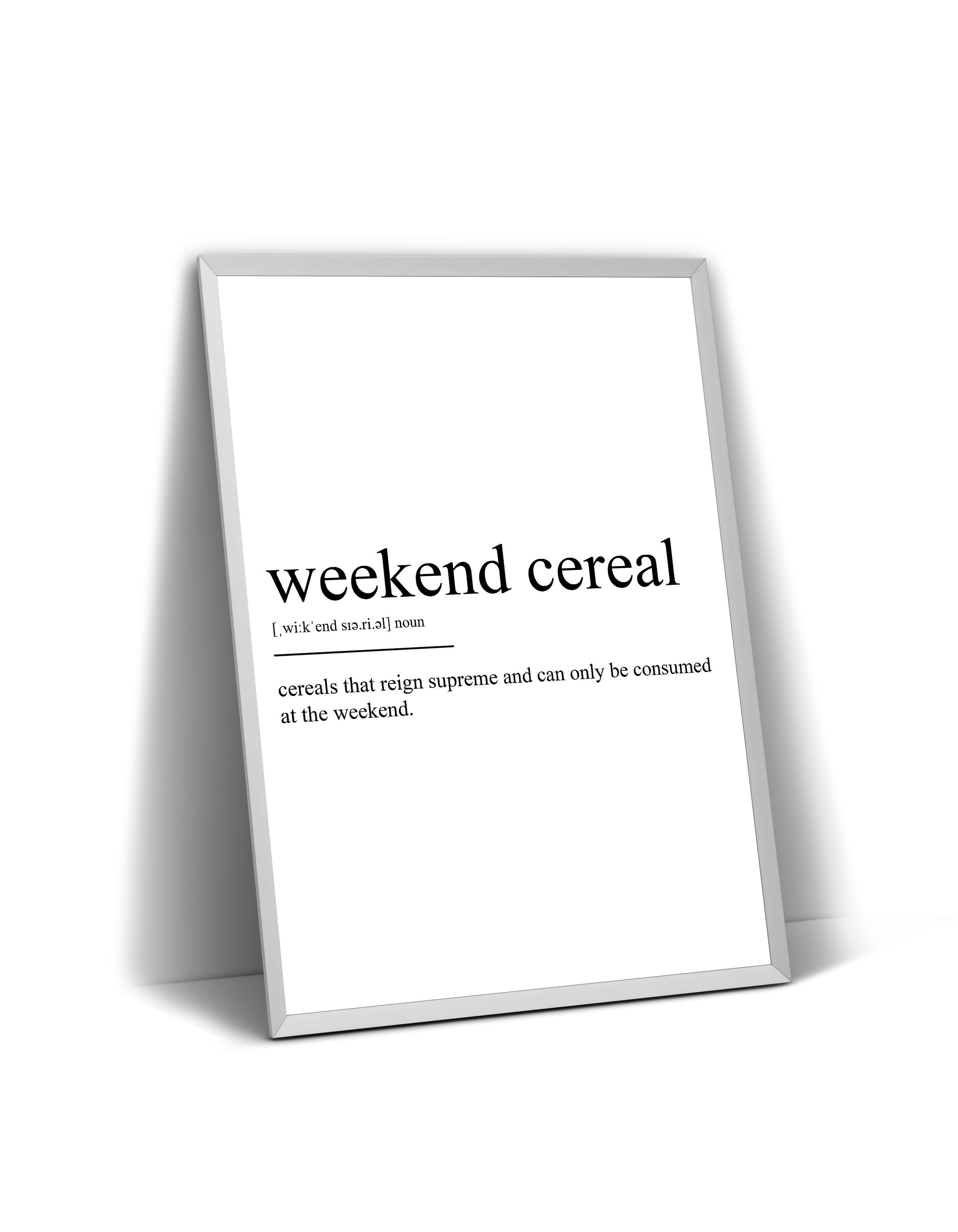 Weekend Cereal Definition Print | Etsy
