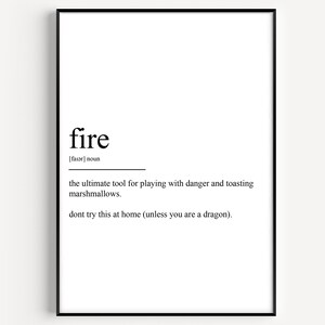Fire Definition Print - Etsy