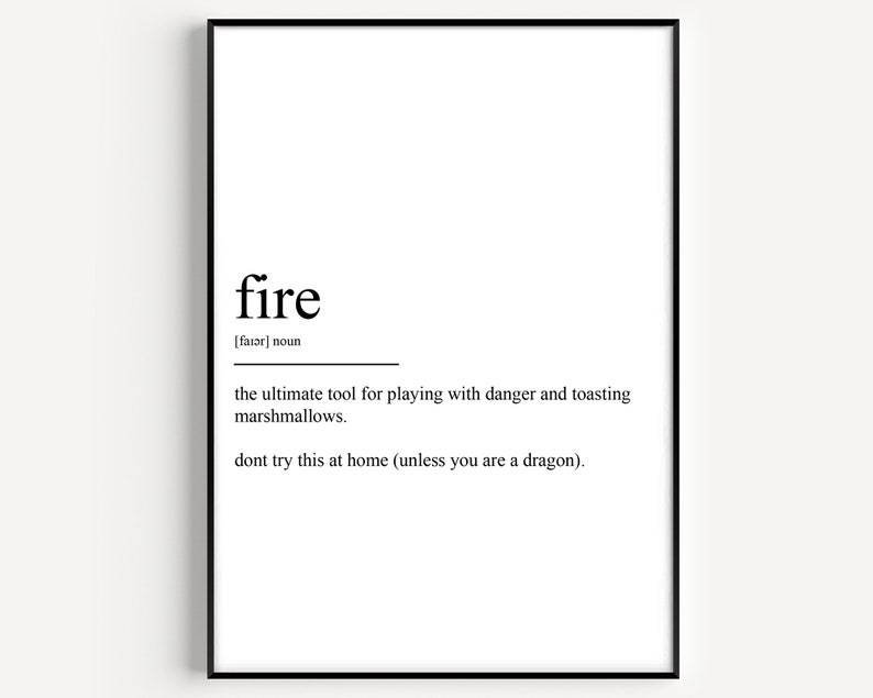 Fire Definition Print - Etsy