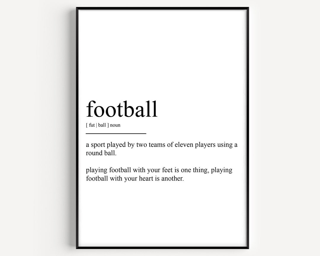 Football Definition Print - Version 2 - Etsy