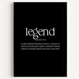 Legend Definition Print - Version 2 - Etsy