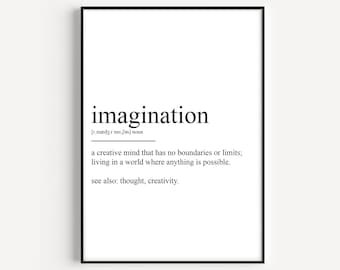 Imagination Definition Print, Humorous, Comedy Romantic Theme, Great ...