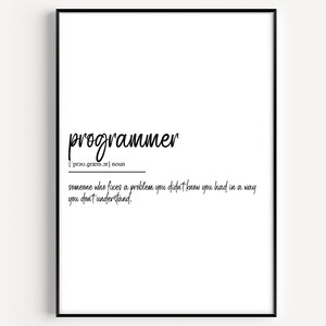 Programmer Definition Print - Etsy