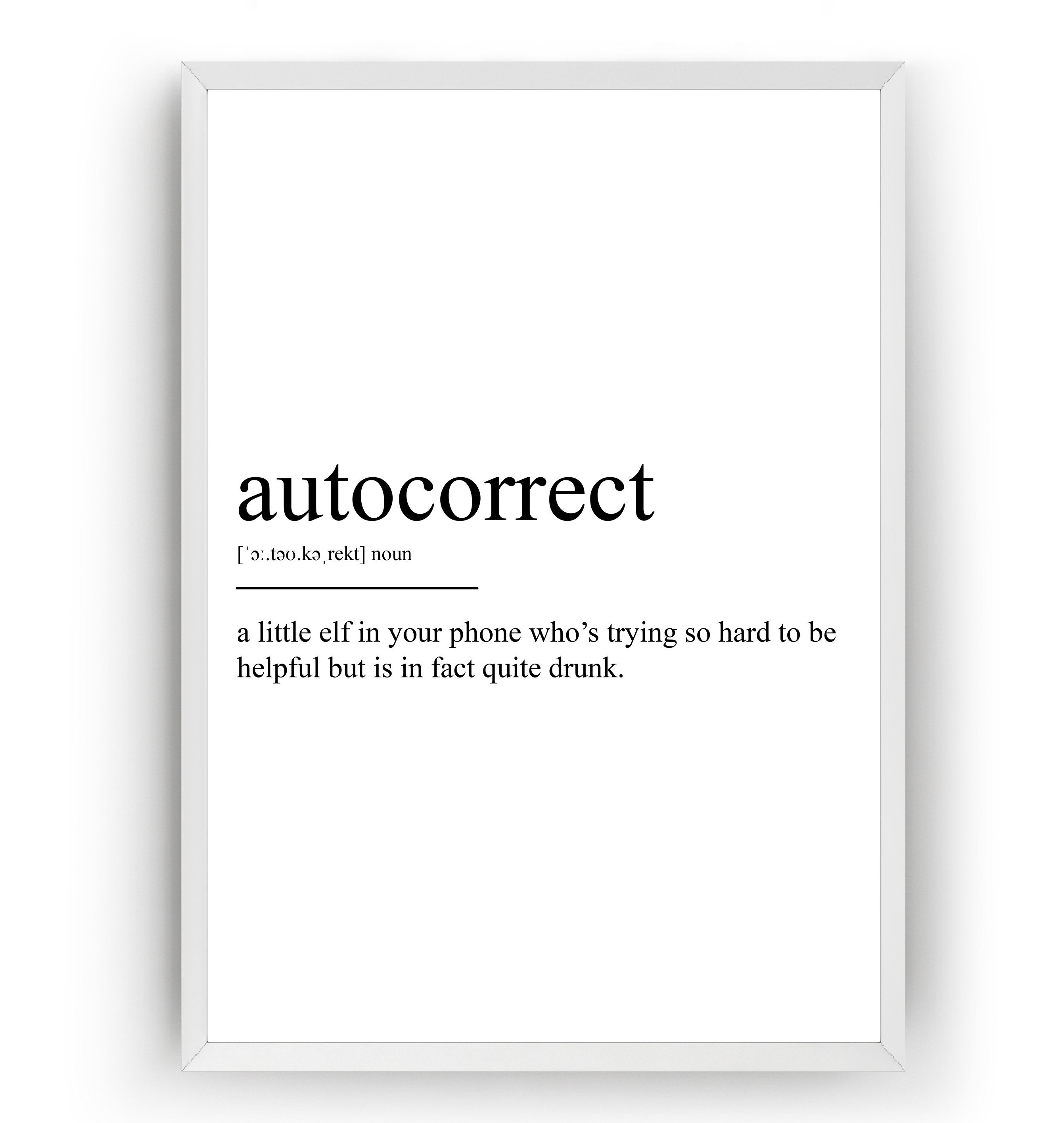 Autocorrect Definition Print | Etsy