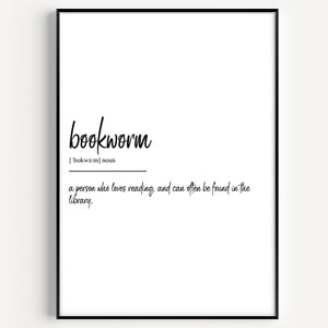 Bookworm Definition Print - Etsy