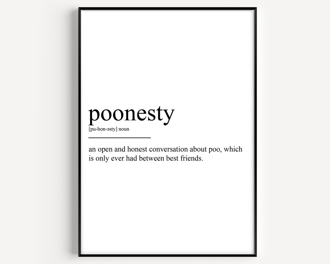 Poonesty Definition Print - Etsy