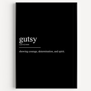 Gutsy Definition Print - Etsy