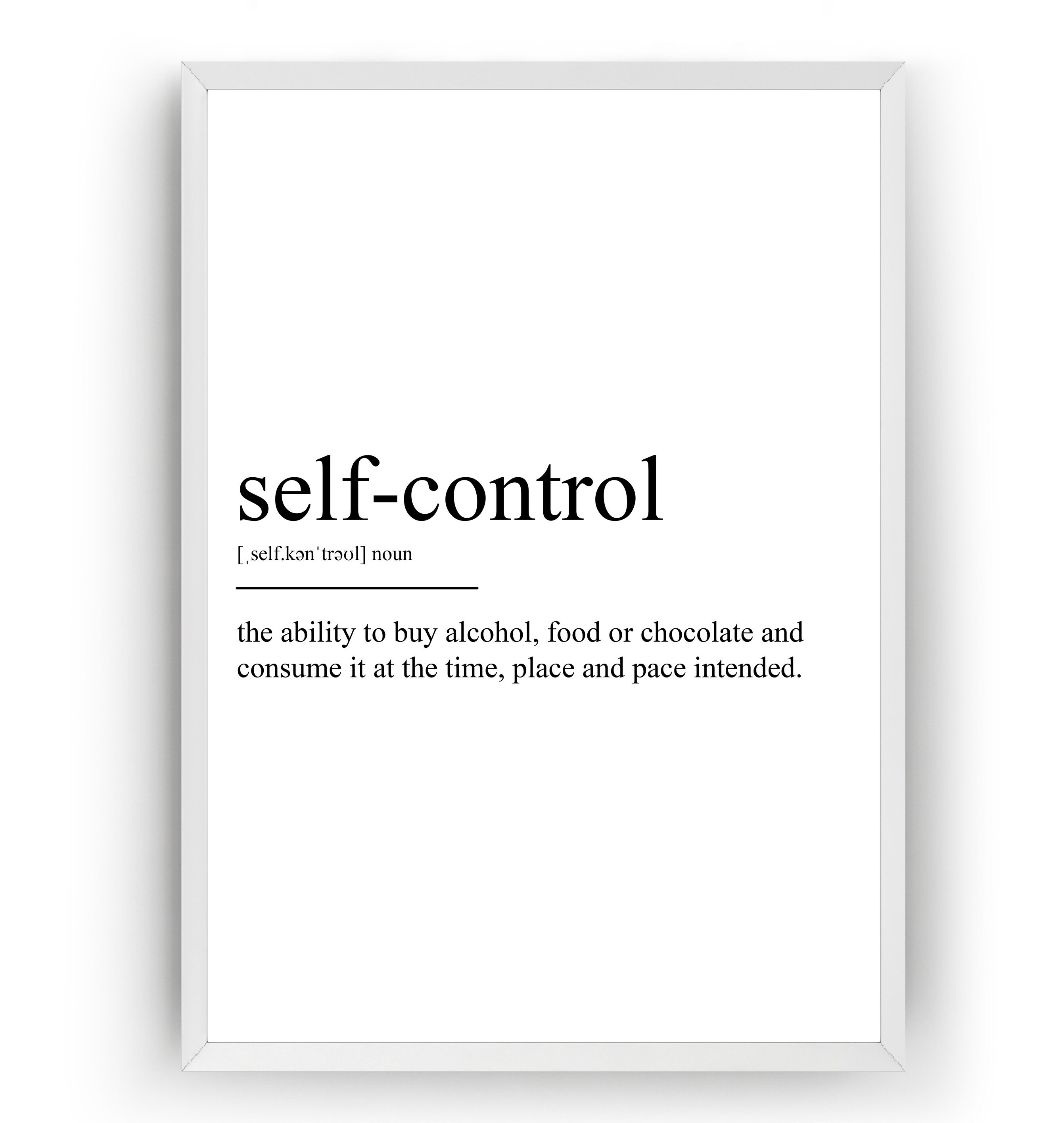 Self Control Definition Print - Etsy