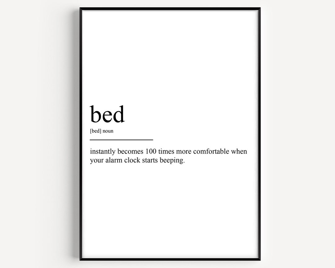 Bed Definition Print - Etsy