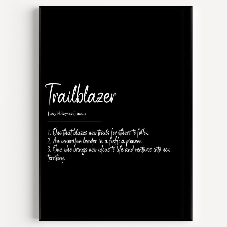 Trailblazer Definition Print - Etsy