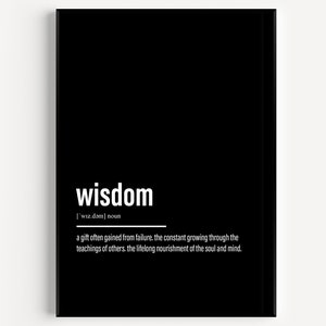 Wisdom Definition Print - Etsy
