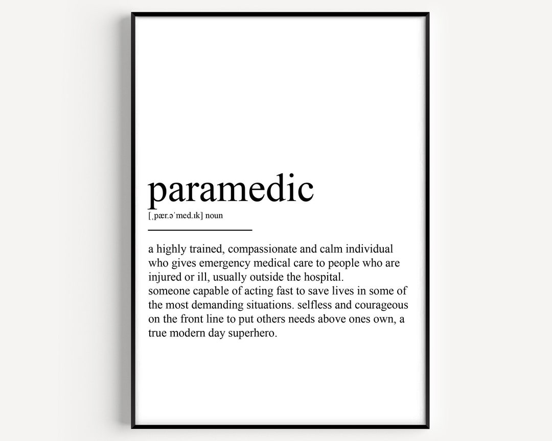 Paramedic Definition Print - Etsy