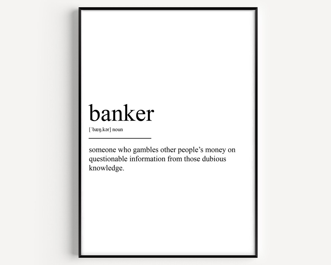 Banker Definition Print - Etsy