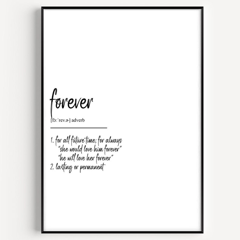 Forever Definition Print - Etsy
