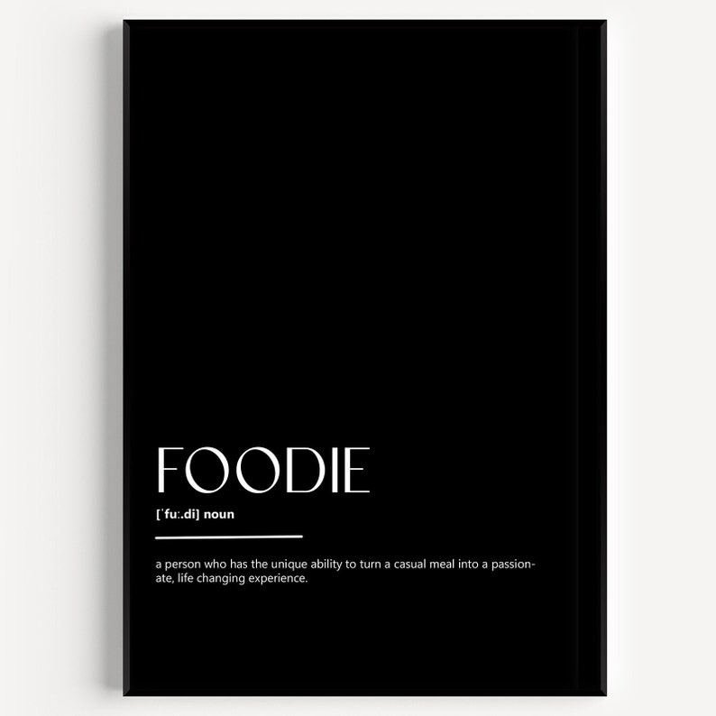 Foodie Definition Print - Etsy UK
