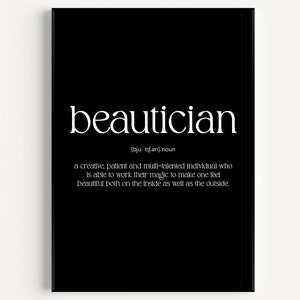 Beautician Definition Print - Etsy