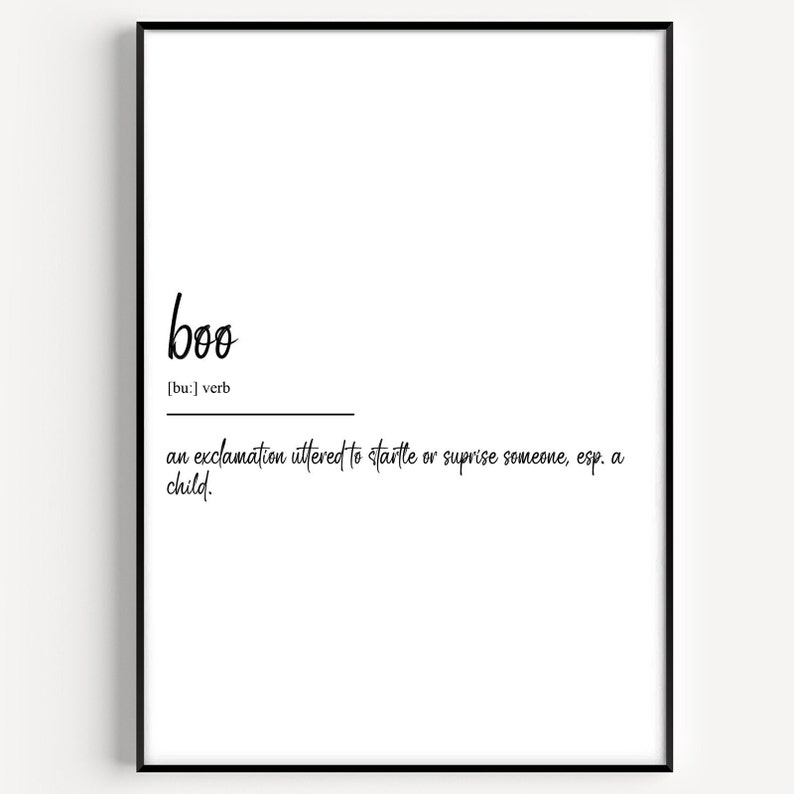 Boo Definition Print - Etsy