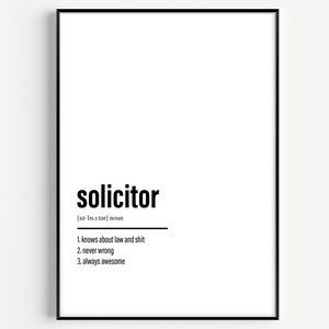 Solicitor Definition Print - Version 2 - Etsy UK