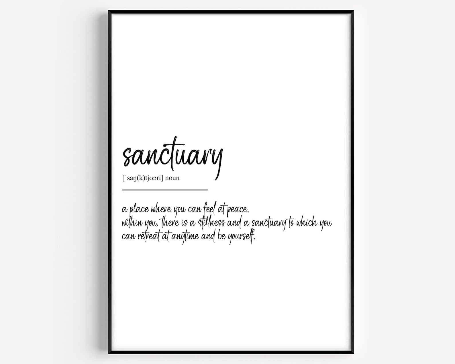 Sanctuary Definition Print - Etsy