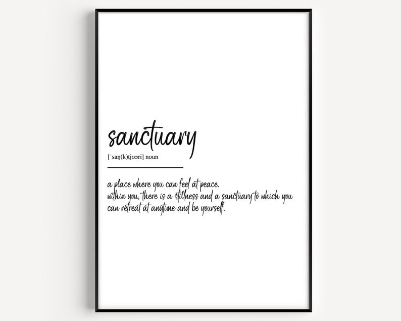 Sanctuary Definition Print - Etsy
