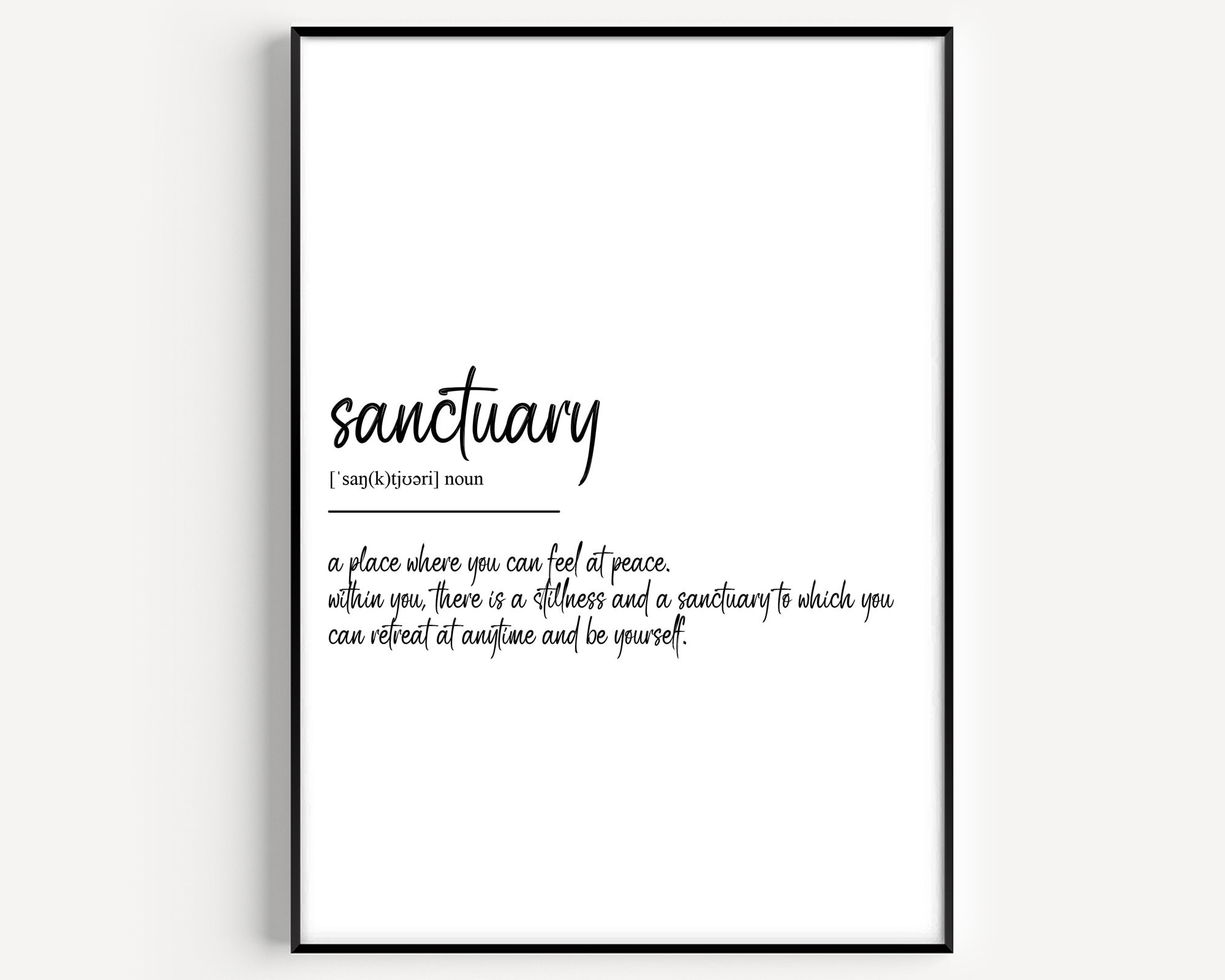 Sanctuary Definition Print - Etsy