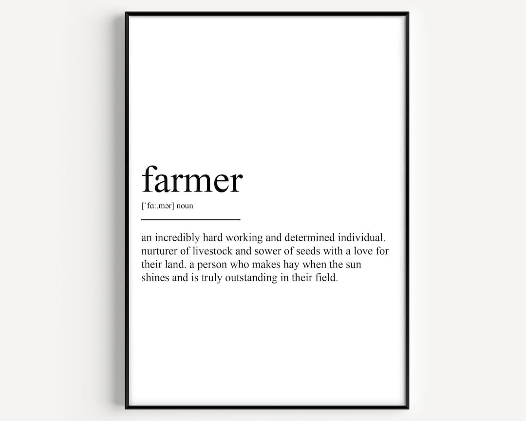 Farmer Definition Print - Etsy