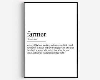 Farmer Definition Wall Art, Digital Download, Definition Home Decor ...