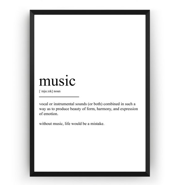 Musik Definition Print - Etsy Österreich