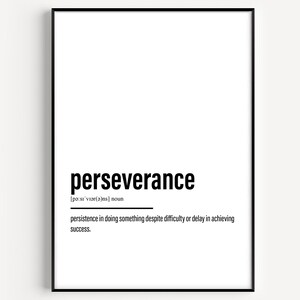 Perseverance Definition Print Version 3 - Etsy