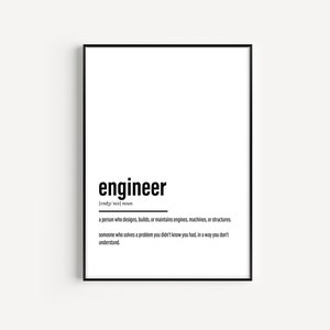 Engineer Definition Print - Etsy