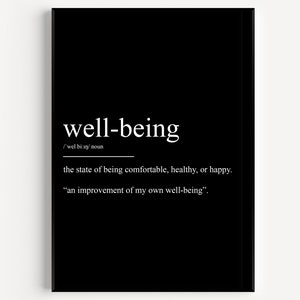 Well-being Definition Print - Etsy